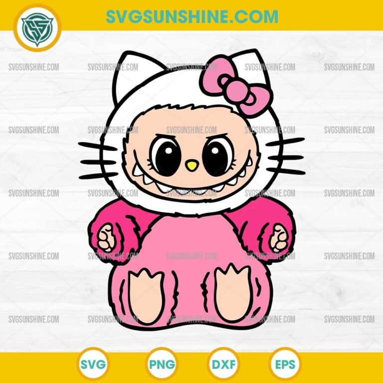 Pink Hello Kitty Labubu SVG, Labubu Hello Kitty SVG