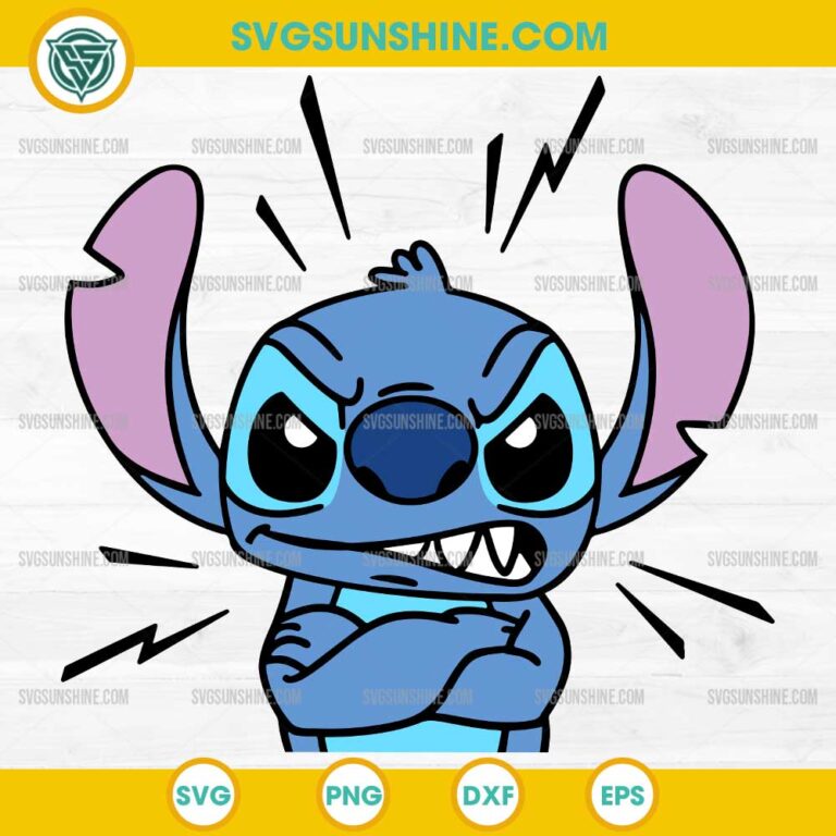 Stitch SVG, Angry Stitch SVG PNG Silhouette Vector Clipart