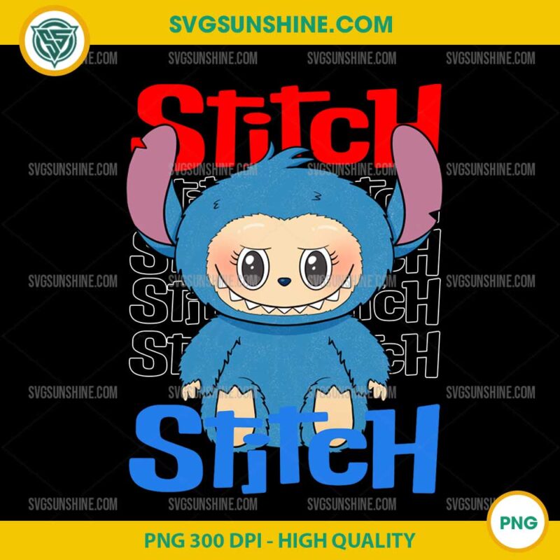 Labubu Stitch PNG Designs