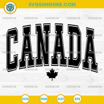 Canada SVG – Bold Canadian Maple Leaf College Style Design PNG DXF EPS