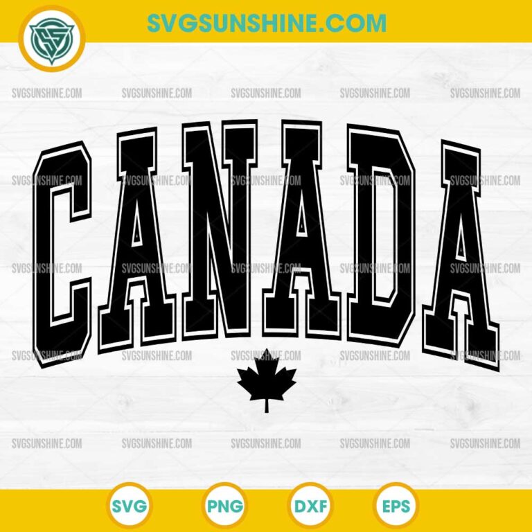 Canada SVG – Bold Canadian Maple Leaf College Style Design PNG DXF EPS