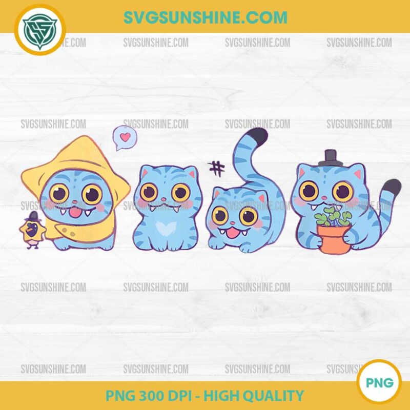 Blue Tiger Cat and Bird PNG – Cute Derpy Tiger KPop Demon Hunters PNG