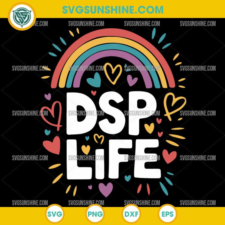 DSP Life SVG PNG – Direct Support Professional Rainbow Heart Design for ...