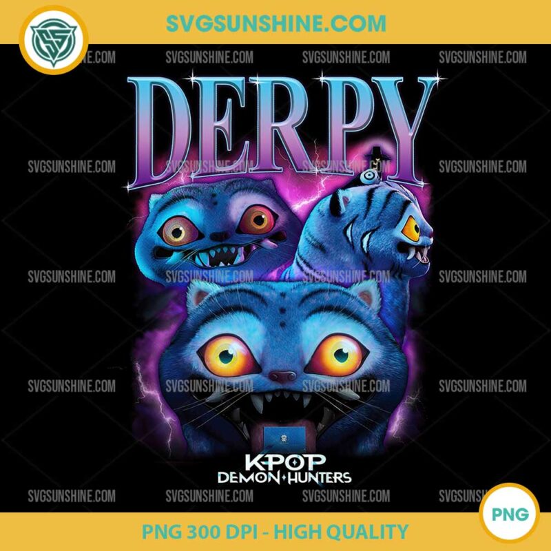 Derpy Tiger SVG – Cute KPop Demon Hunters PNG Clipart