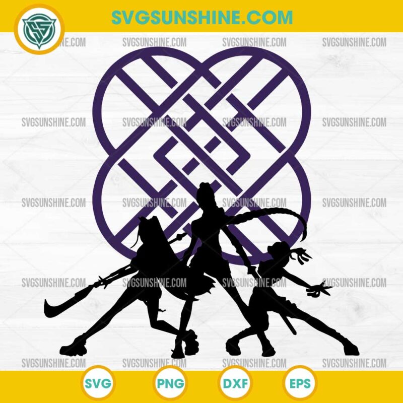 Huntrix SVG – KPop Demon Hunters Girl Group Silhouette PNG Clipart
