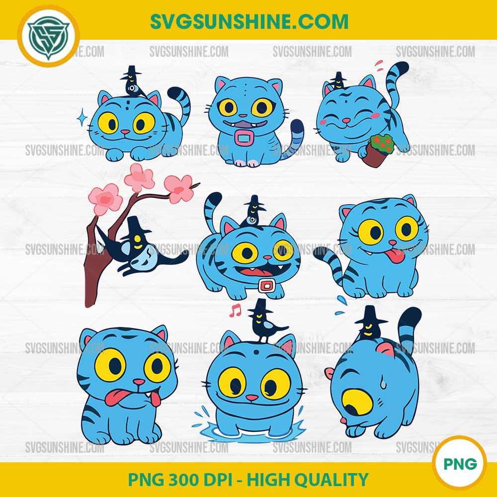 Kawaii Blue Tiger PNG – Derpy Tiger from KPop Hunters PNG