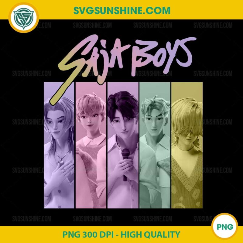 Modern KPop Saja Boys PNG – 3D Idol Character Panel Clipart