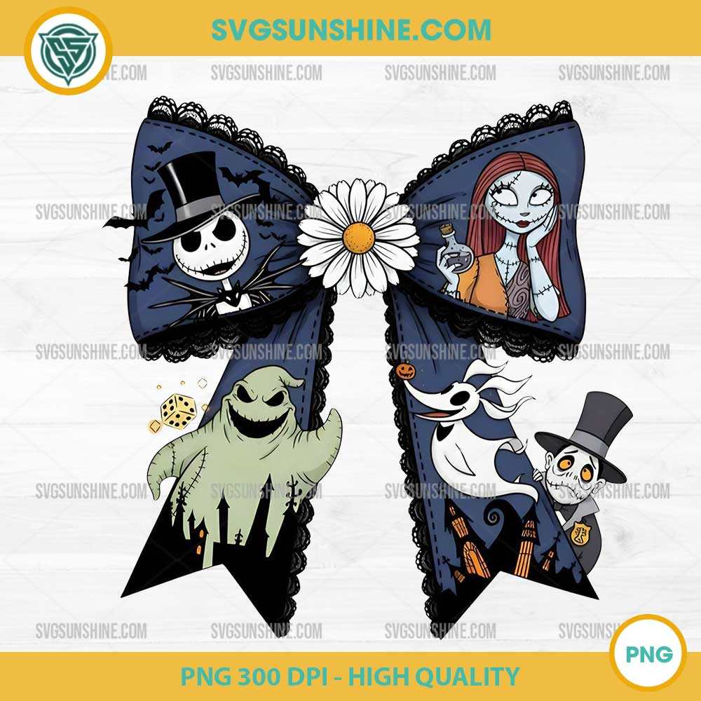 Nightmare Before Christmas Bow PNG – Cute Halloween Clipart Featuring ...