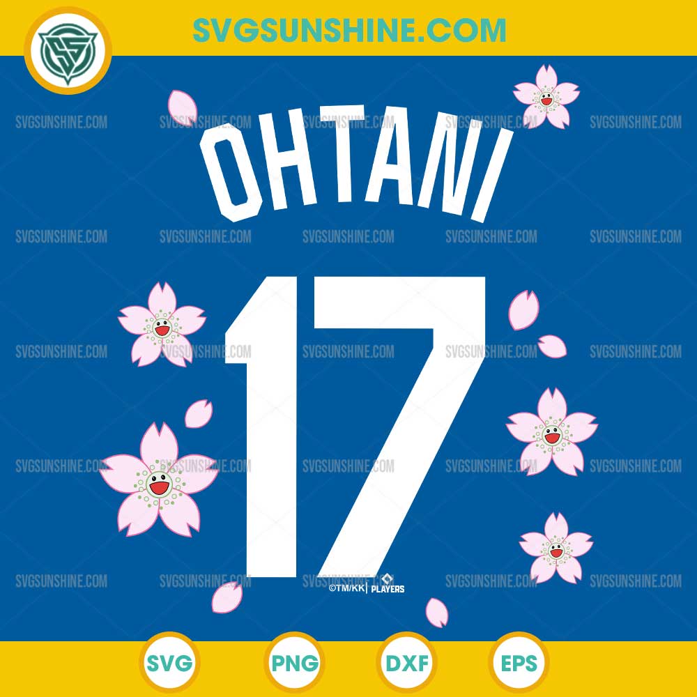 Shohei Ohtani 17 SVG – Cute Sakura Baseball Jersey PNG DXF EPS for ...