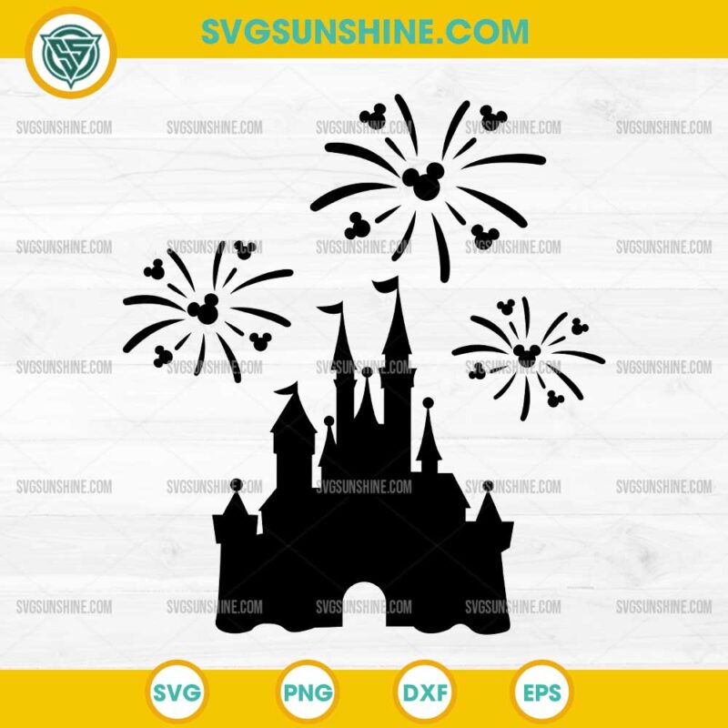 Castle Fireworks SVG – Magical Disney Mouse Head Explosion PNG DXF EPS