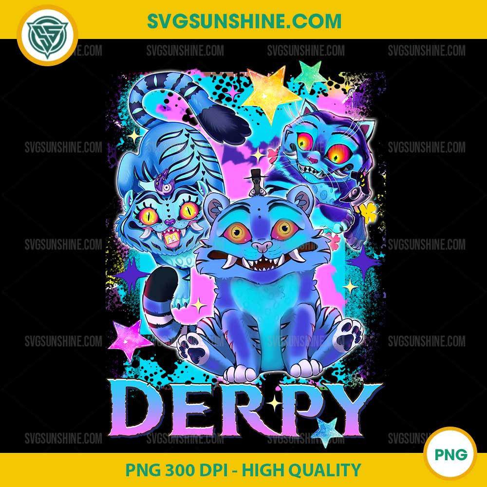 Colorful Derpy the Tiger PNG – Blue Tiger Trio from KPop Demon Hunters