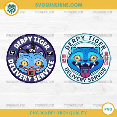 Derpy Tiger Delivery Service PNG – KPop Demon Hunters Blue Cat Emblem ...