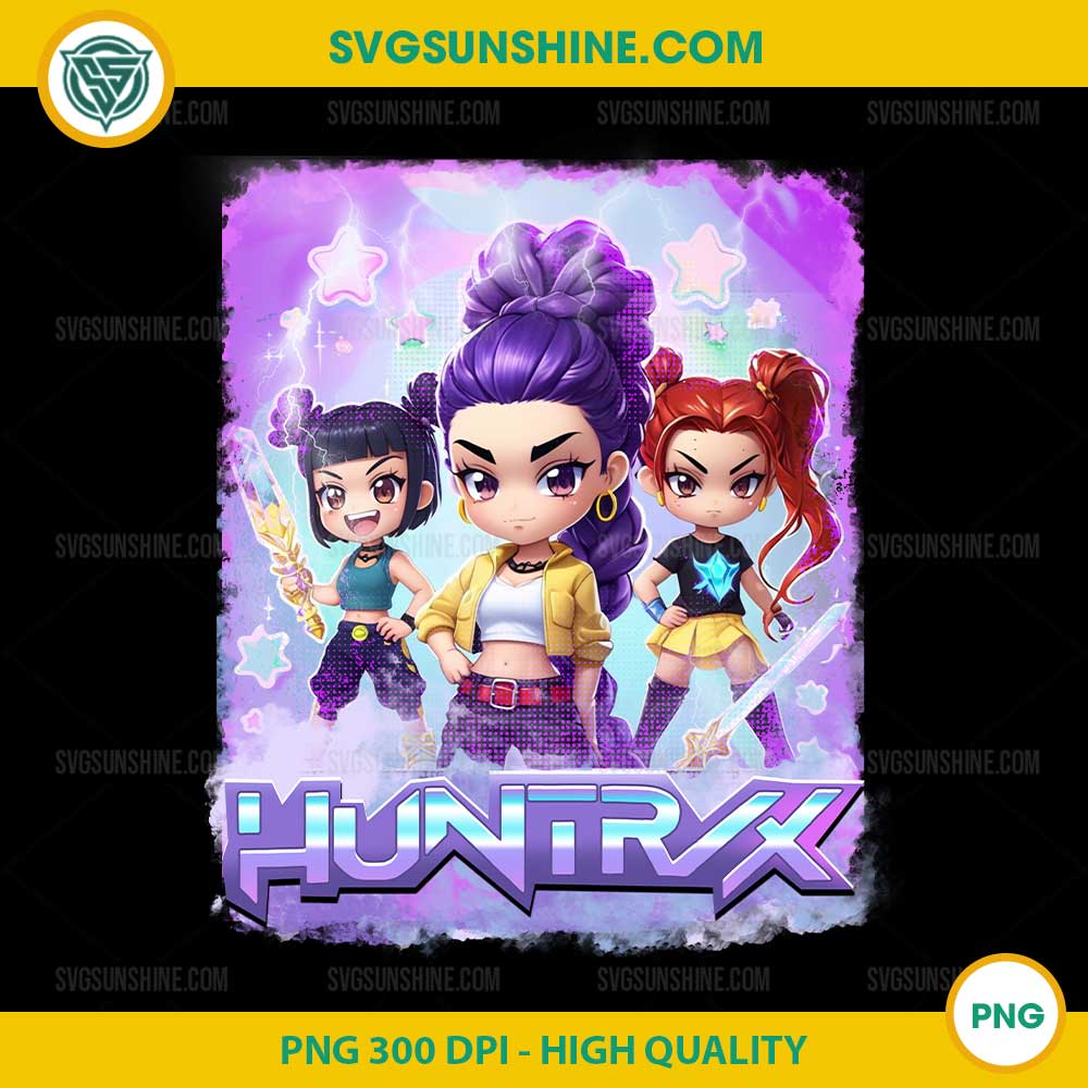 Huntrix Chibi PNG – KPop Demon Hunters Girl Group Cute Artwork