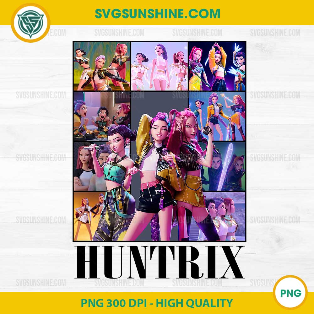 Huntrix Collage PNG – K-Pop Demon Hunters Girl Group Digital Design