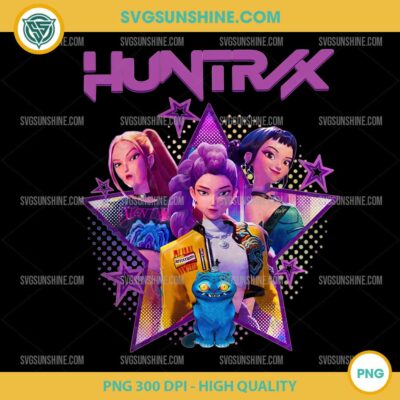 Huntrix Digital Art PNG – KPop Demon Hunters Girls with Cat | High ...