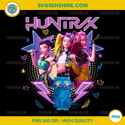 Vibrant Huntrix Avatars SVG – KPop Demon Hunters Cartoon PNG Clipart