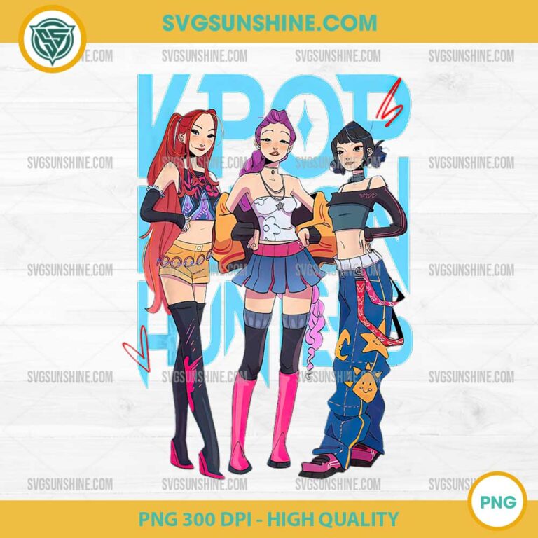 Huntrix KPop Girl Band PNG – Mira Rumi Zoey Digital Illustration Download