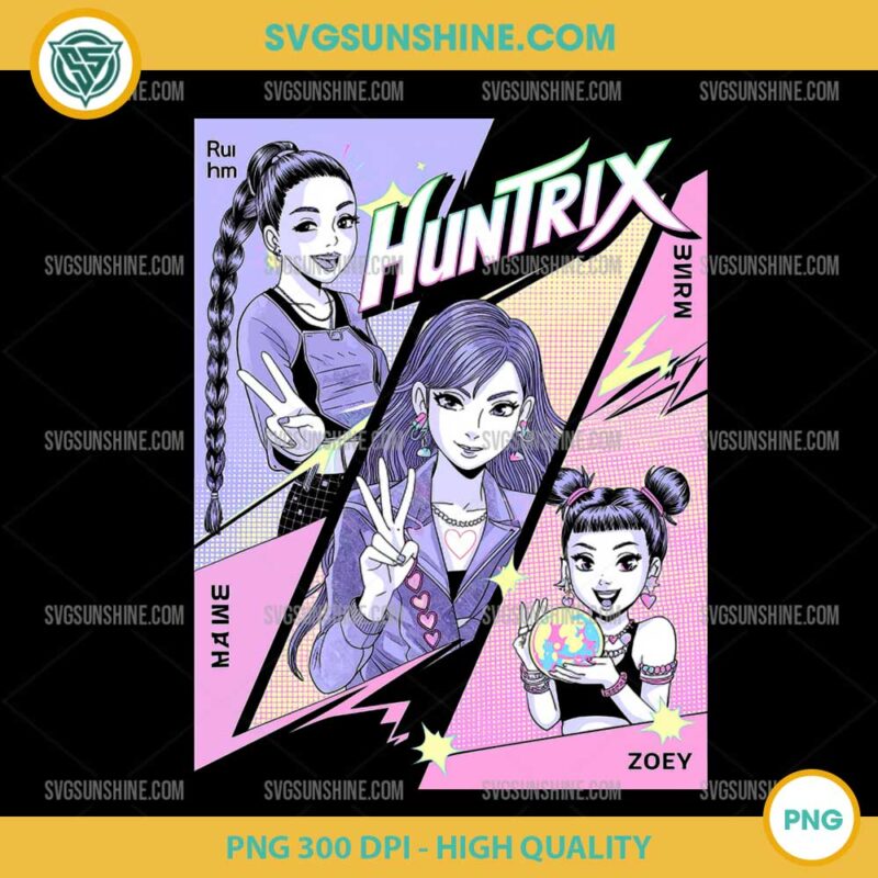 Huntrix Pastel Pop Art PNG – Rumi, Mira & Zoey KPop Demon Hunters ...