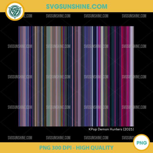 KPop Demon Hunters Color Palette PNG – 2025 Movie Scene Barcode Digital Art