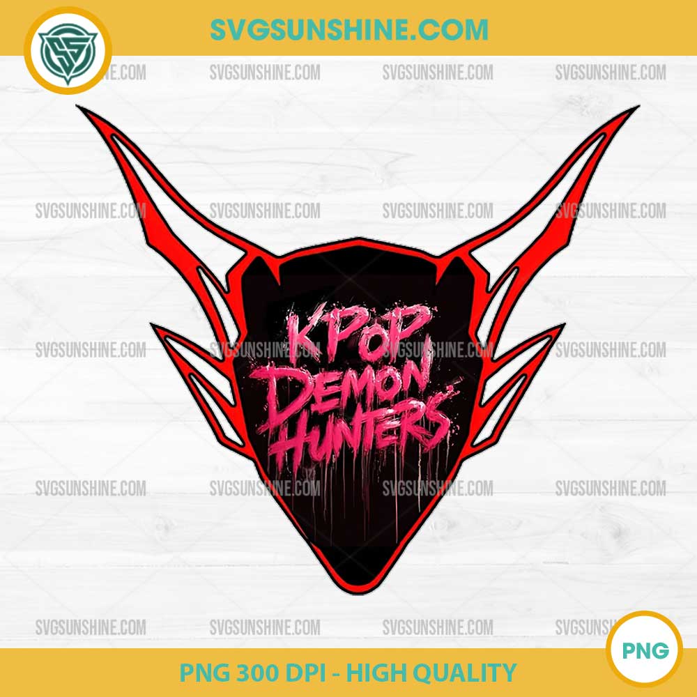 KPop Demon Hunters Emblem PNG – Red Horned Logo Digital Download