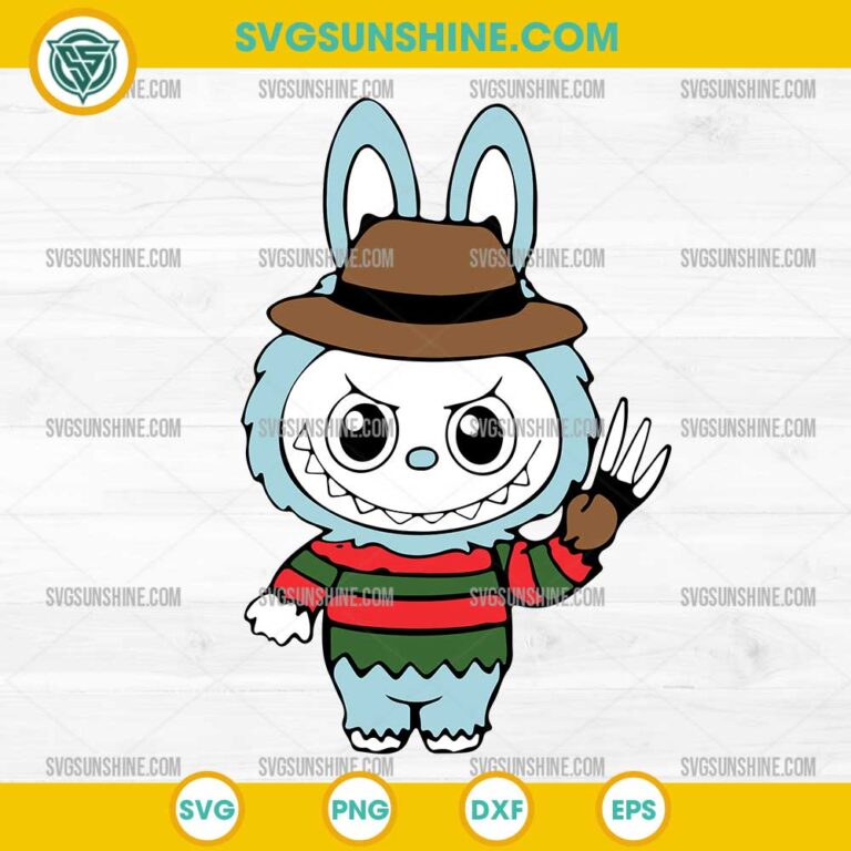 Labubu Freddy Krueger SVG – Horror Halloween Character Design for ...