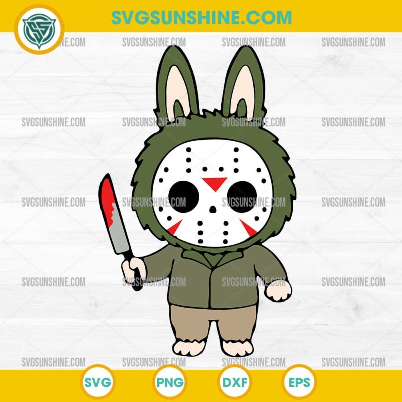 Labubu Jason Voorhees Halloween SVG – Killer Mask and Knife Costume for ...