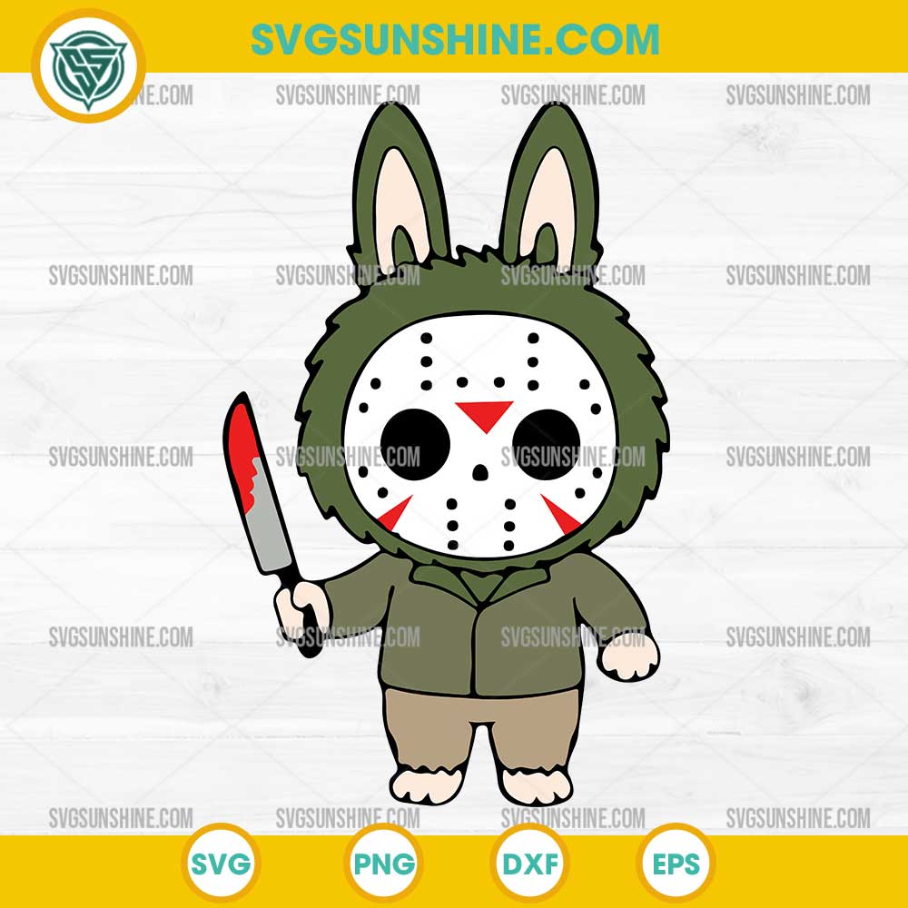 Labubu Jason Voorhees Halloween SVG – Killer Mask and Knife Costume for ...