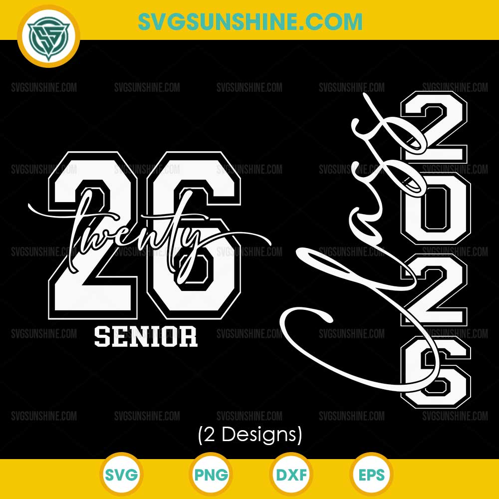 Senior 2026 SVG Bundle – Trendy Class Of 2026 Shirt Designs for Cricut ...
