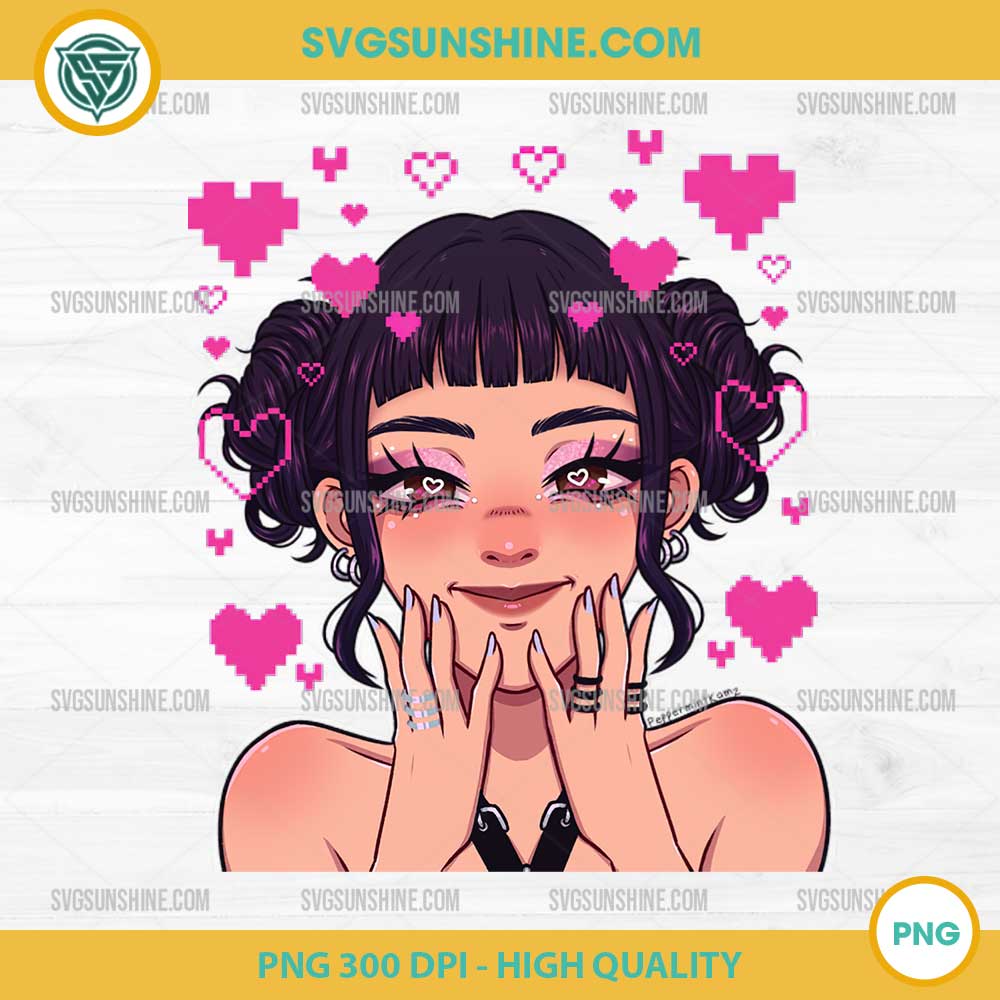 Zoey Love Hearts PNG – KPop Demon Hunters Digital Art Download