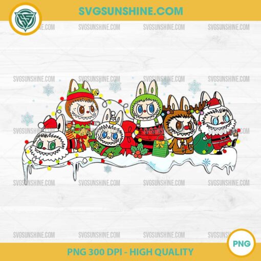 Christmas Labubu PNG Clipart – Cute Labubu Characters in Holiday Outfits