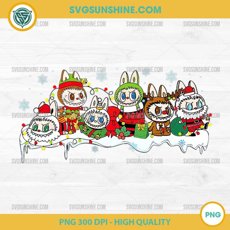 Christmas Labubu PNG Clipart – Cute Labubu Characters in Holiday Outfits