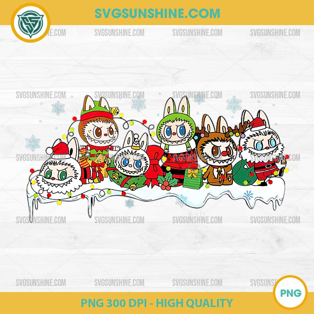Christmas Labubu PNG Clipart – Cute Labubu Characters in Holiday Outfits