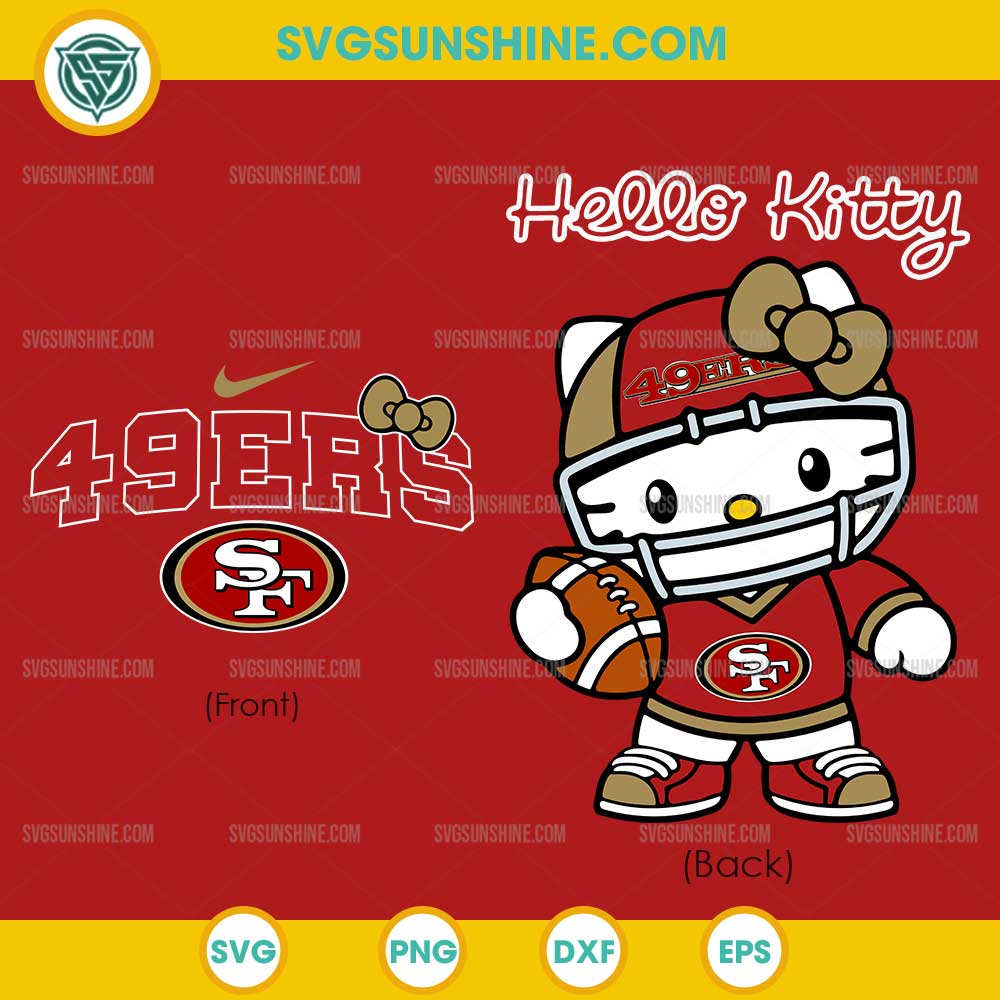 Hello Kitty San Francisco 49ers SVG PNG DXF EPS – Cute NFL Football ...