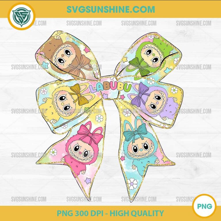 Labubu Bow PNG – Cute Labubu Cartoon PNG Design for Sublimation and Crafts