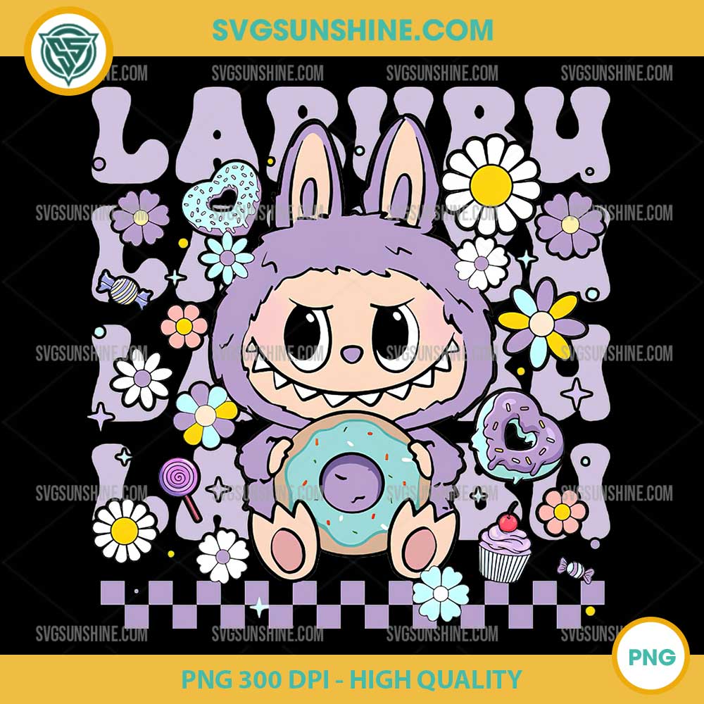 Labubu Floral Donut PNG – Cute Labubu Character with Flowers, Candy ...