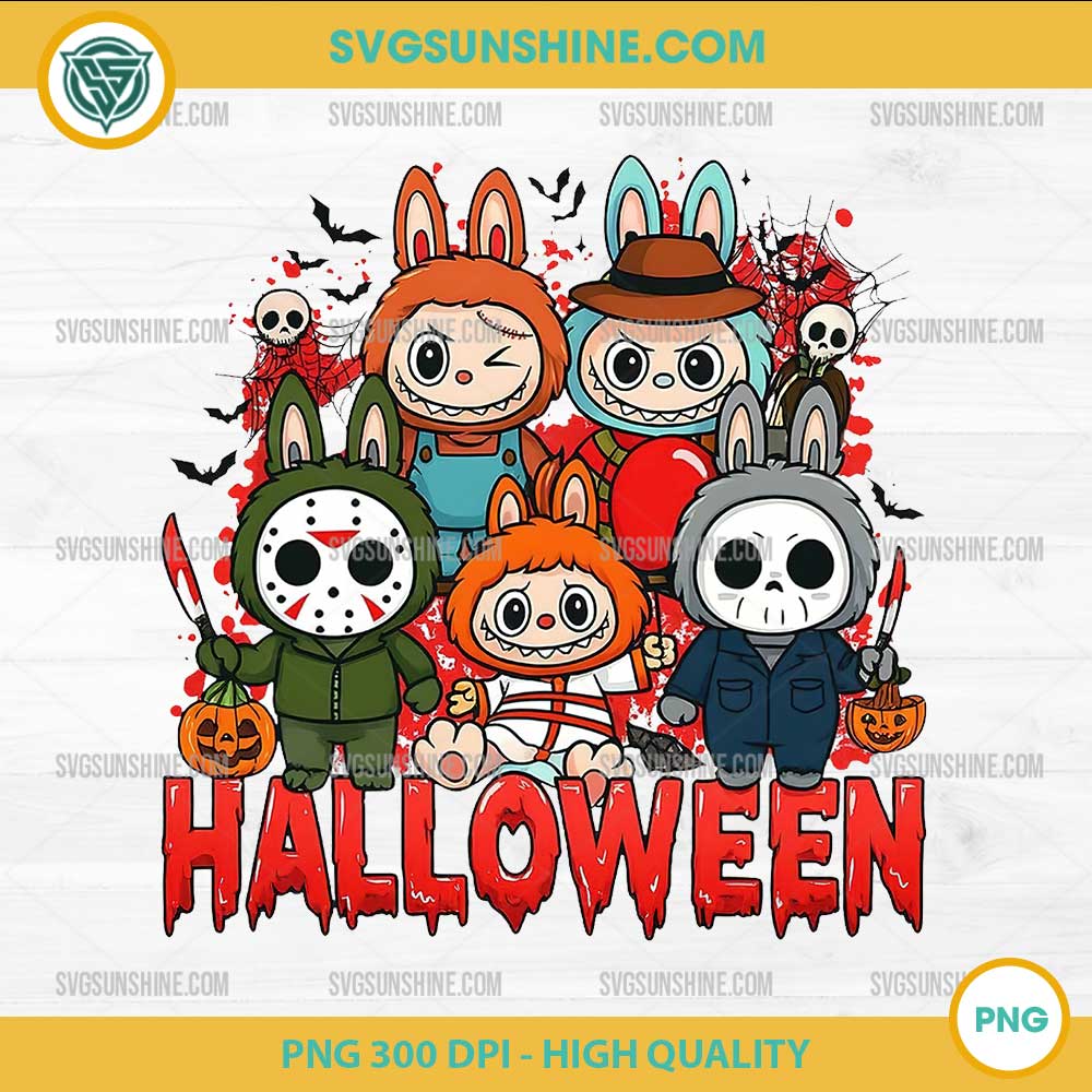 Labubu Halloween PNG – Cute Horror Labubu Characters PNG Design