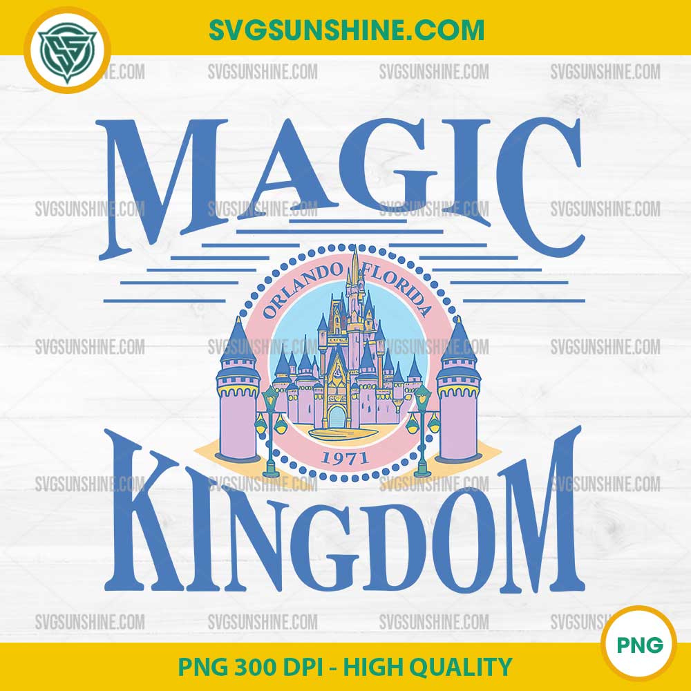 Magic Kingdom Orlando Florida 1971 PNG – Disney Castle Vintage Retro Design