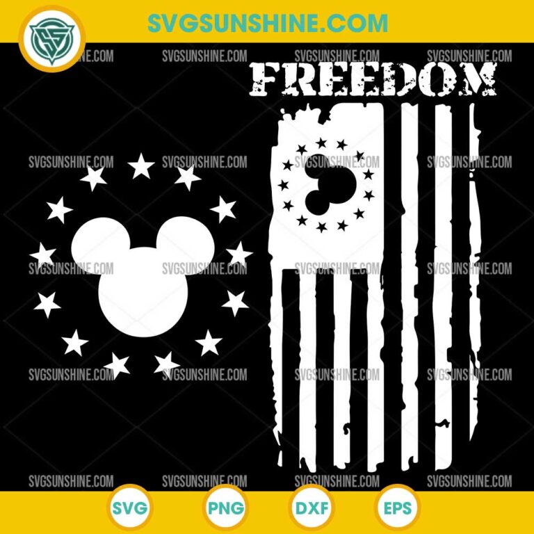 Mickey Freedom Flag SVG PNG DXF EPS – Patriotic Mickey Mouse Cricut Design