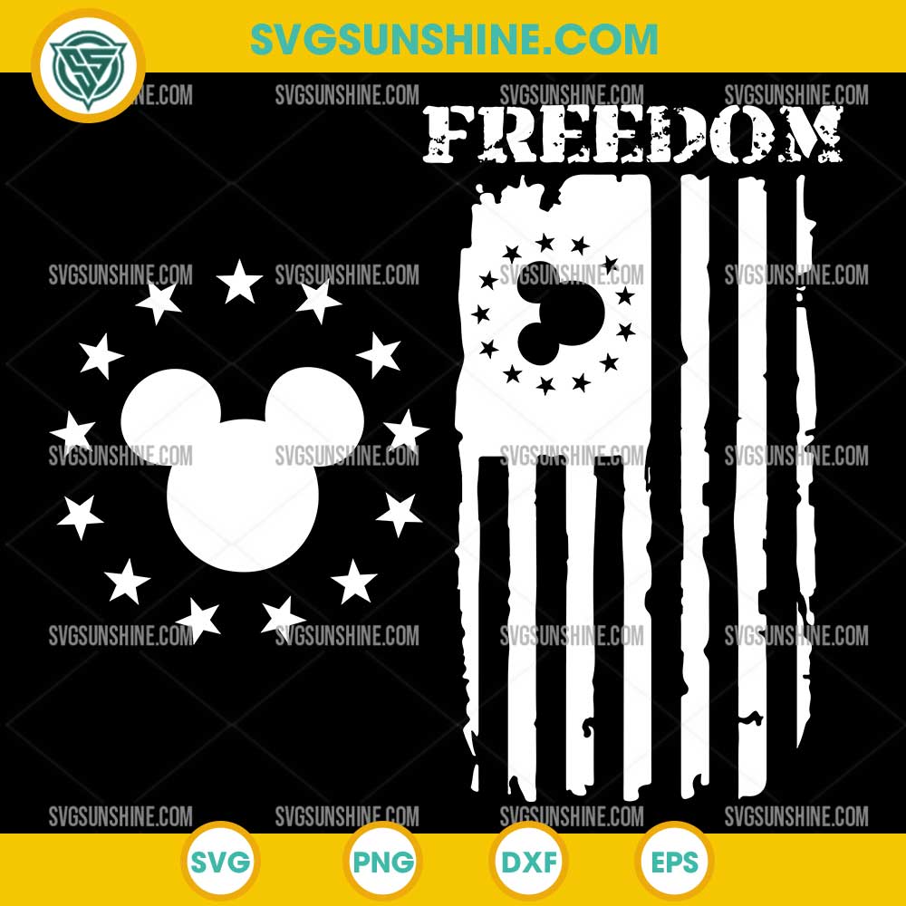 Mickey Freedom Flag SVG PNG DXF EPS – Patriotic Mickey Mouse Cricut Design