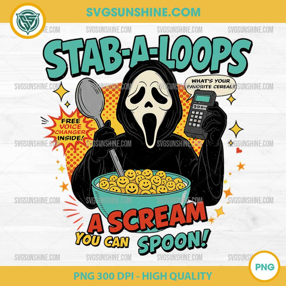 Stab-A-Loops Ghostface PNG – Horror Cereal Box Parody PNG Clipart