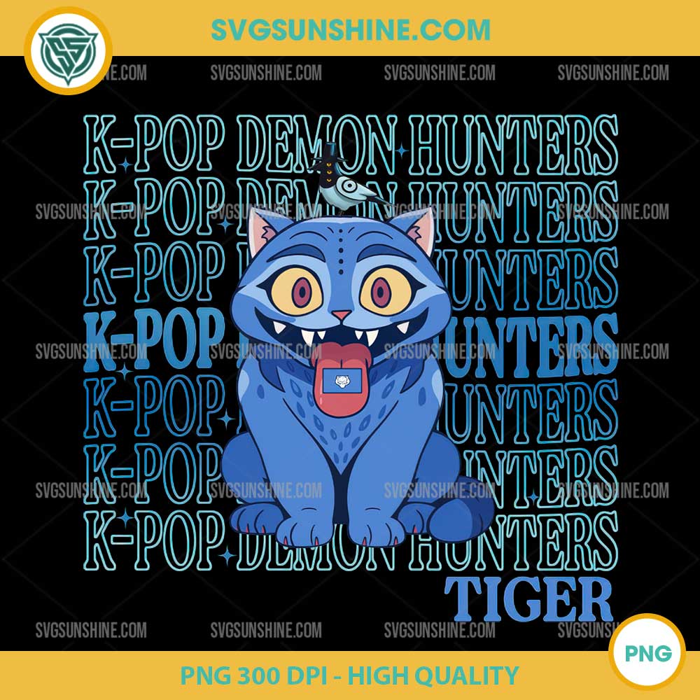 Derpy Blue Tiger Kpop Demon Hunters PNG – High Quality Digital Download
