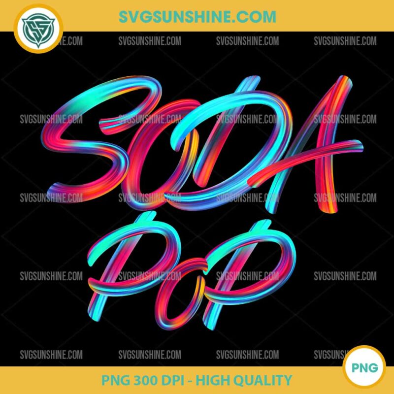 Neon Gradient Soda Pop PNG – The Saja Boys Soda Pop PNG Digital Download