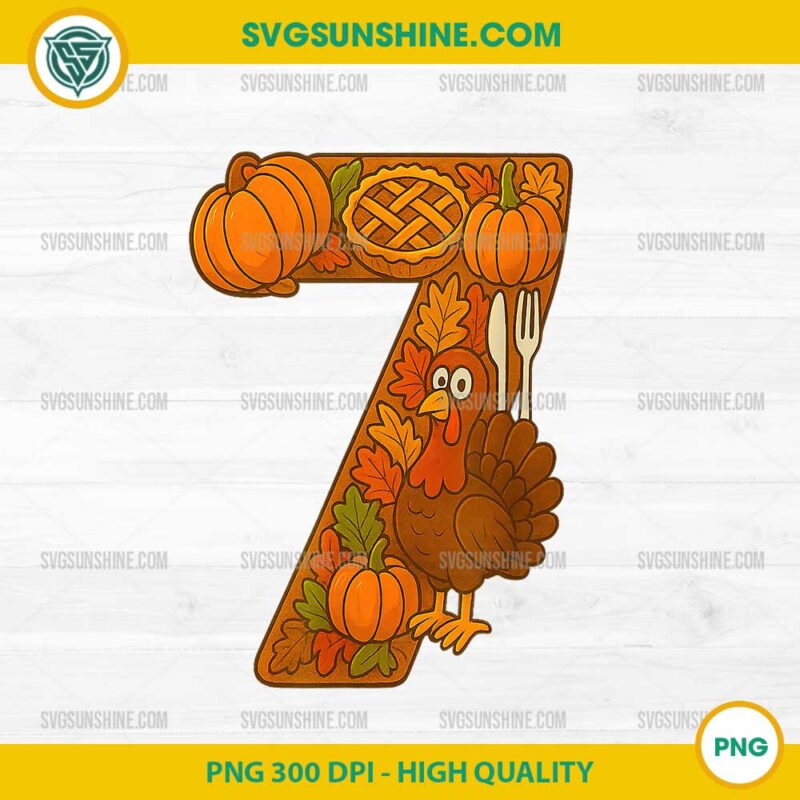 7 Thanksgiving PNG | Six Seven Meme PNG | Turkey Pumpkin Fall Design