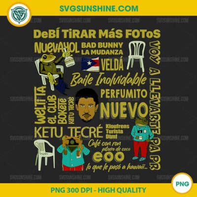 Bad Bunny Debí Tirar Más Fotos Lyrics PNG | Bad Bunny Song Art PNG ...