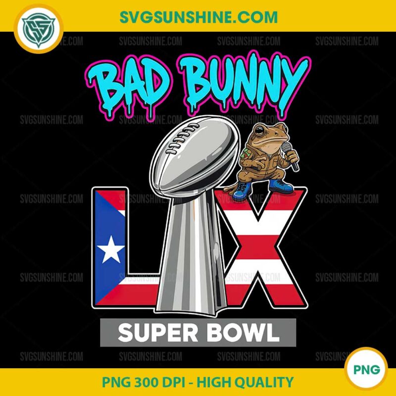 Bad Bunny Super Bowl LX PNG | NFL Super Bowl 2026 Bad Bunny Logo PNG ...