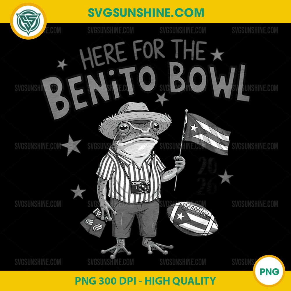 Benito Bowl 2026 Frog PNG | Puerto Rican Flag Frog Football PNG Digital ...