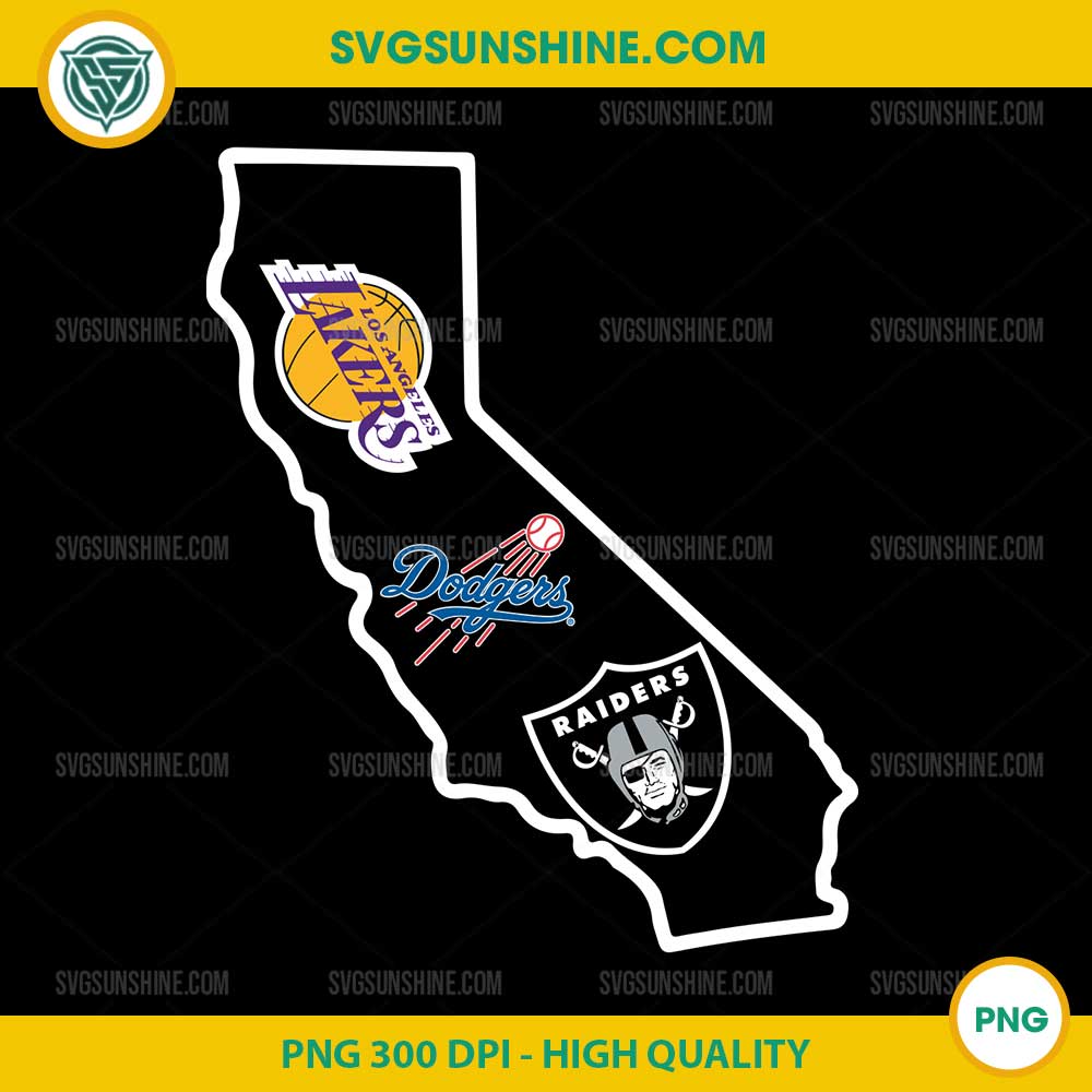 Premium California Sports Teams PNG – Lakers, Dodgers, Raiders Logo Map ...