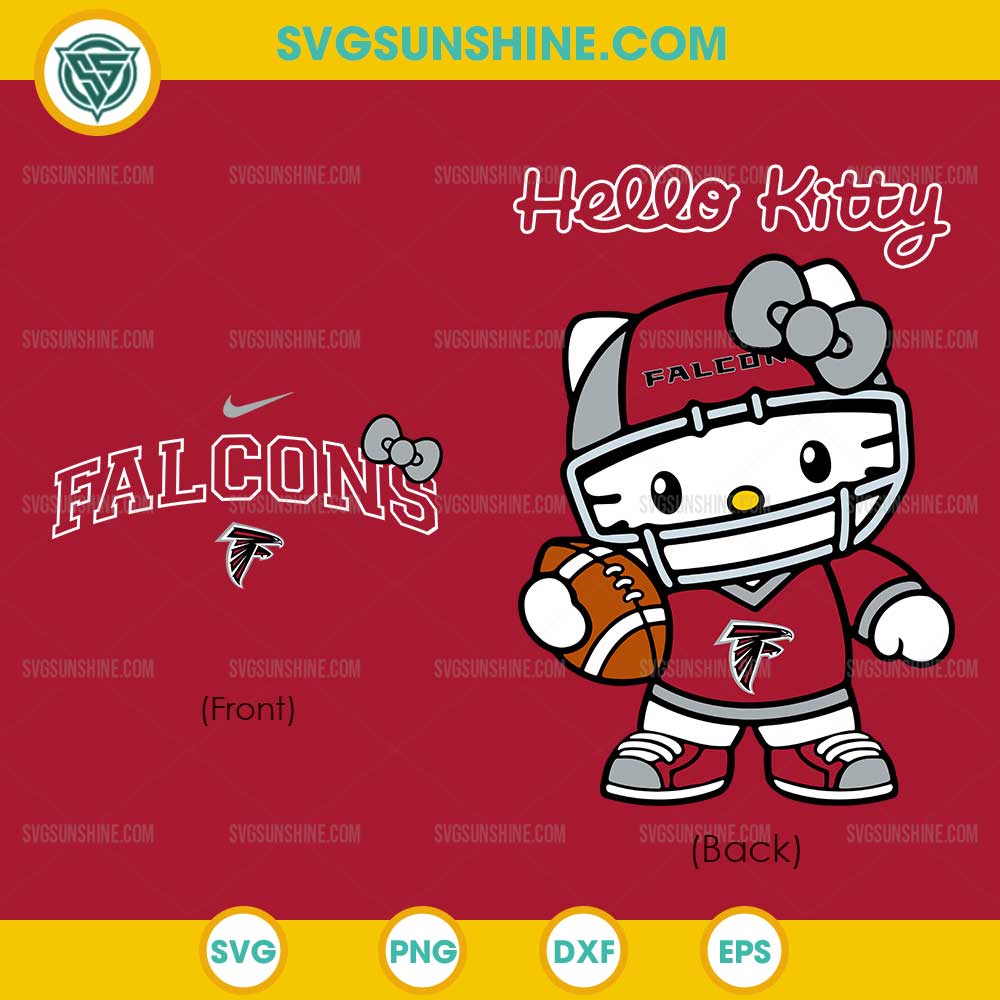 Hello Kitty Atlanta Falcons SVG PNG DXF EPS – Cute NFL Football Hello ...