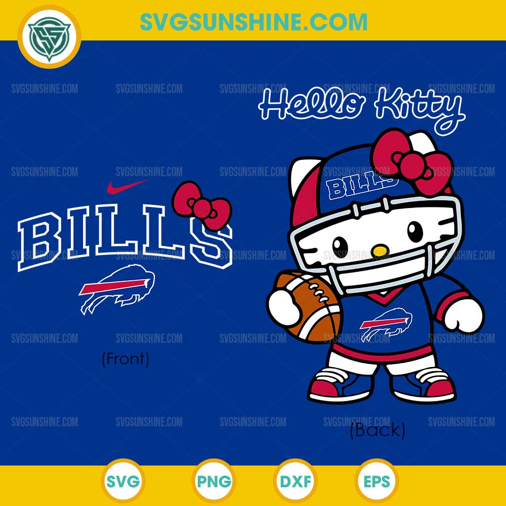 Hello Kitty Buffalo Bills SVG PNG DXF EPS – Cute NFL Football Hello ...