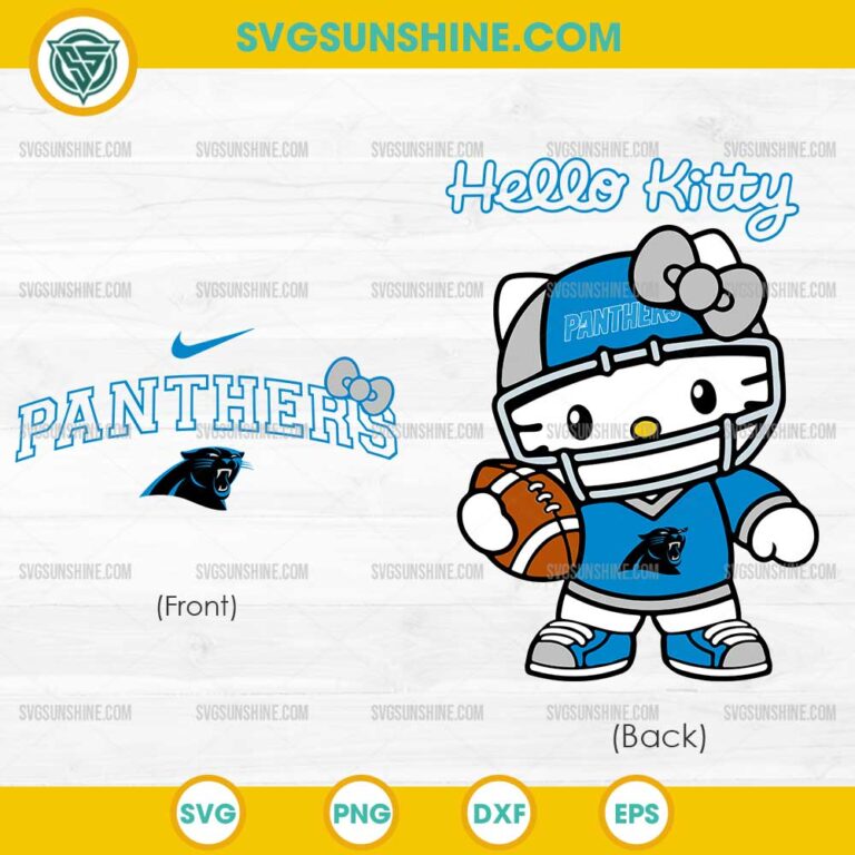Adorable Hello Kitty Carolina Panthers SVG PNG DXF EPS – Perfect NFL ...